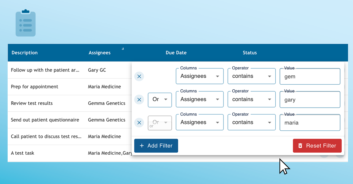 Managing Tasks: Genomic Health Record Worklists - PhenoTips